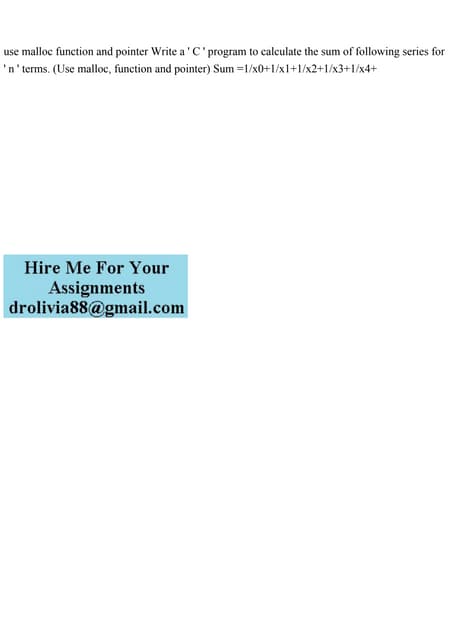 Use Malloc Function And Pointer Write A C Program To Calculate Pdf