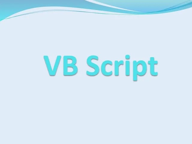 Vb Script Overview Ppt