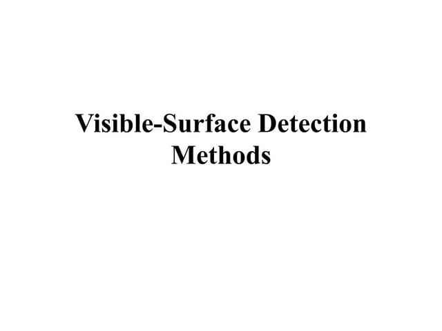 Depth Buffer Method Pptx 3 D Graphics Computer Software And