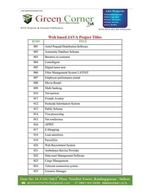 Java Web Based Projects Pdf Programming Languages Computing