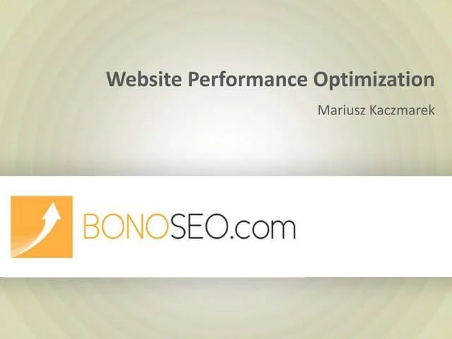 Web Performance Optimization Wpo Pptx