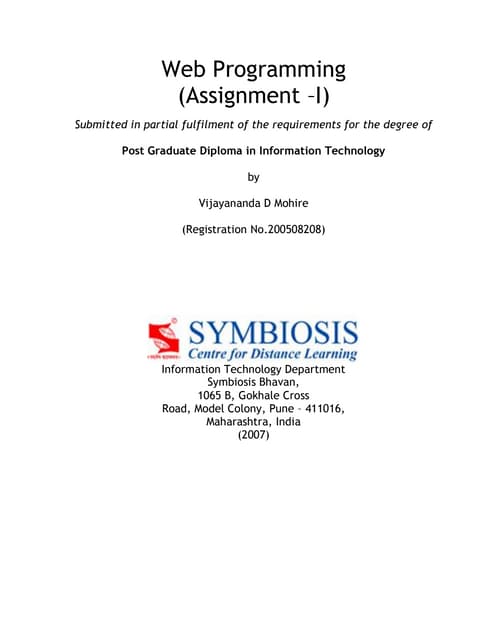 Web Programming Assignment Pdf