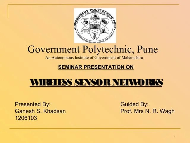 Wireless Sensor Networks Ppt