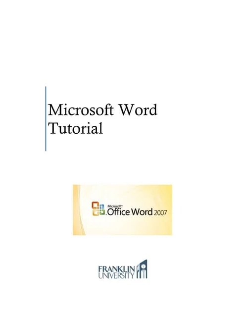 Word Tutorial 2007 Pdf
