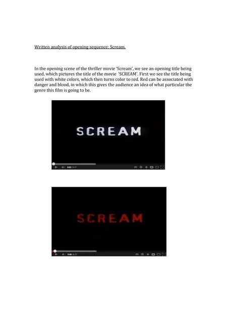Scream Opening Scene Analysis Pptx