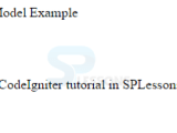 Codeigniter Model Splessons