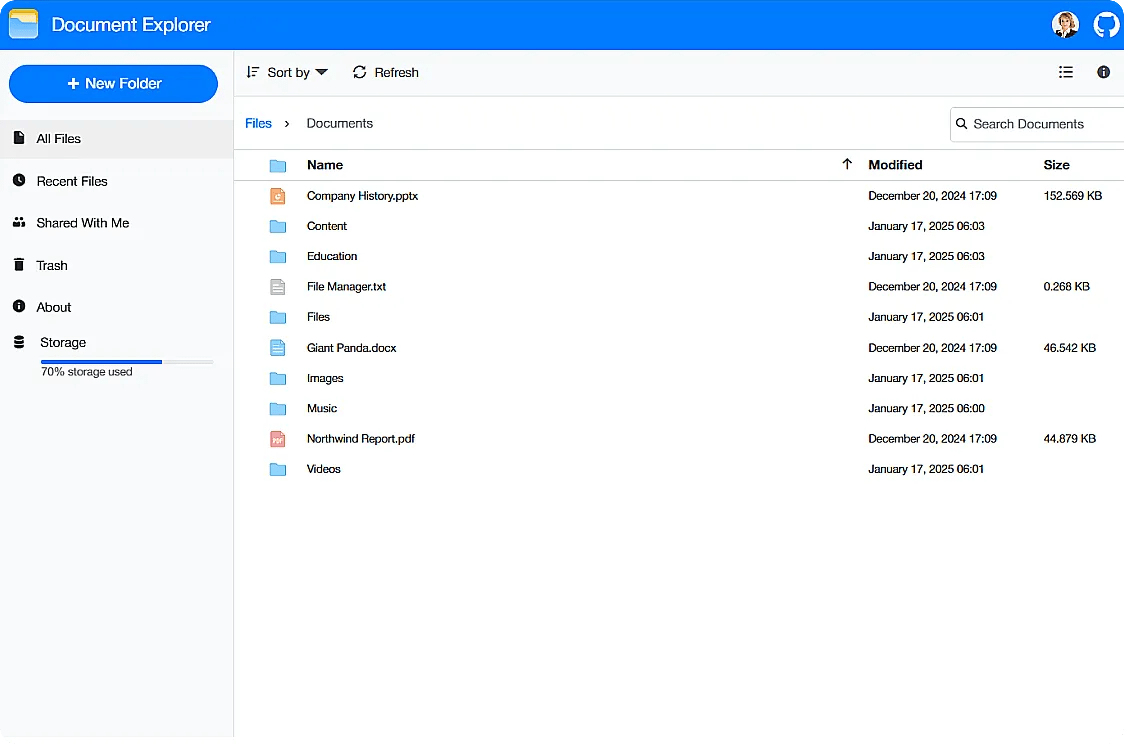 Document Explorer Interactive Angular Showcase Apps Syncfusion