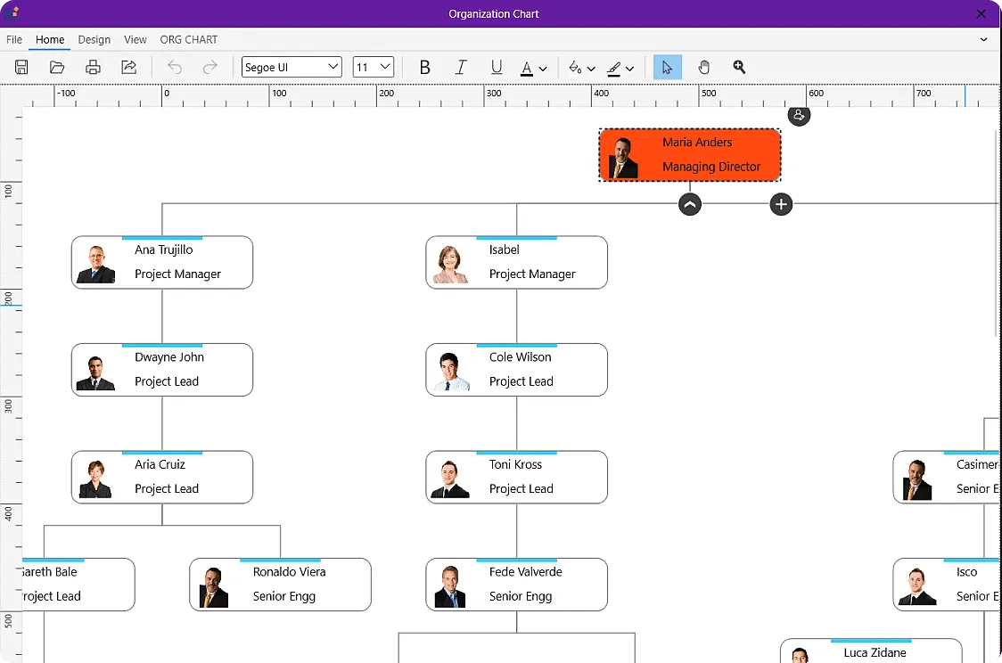 Organizational Layout Interactive Wpf Showcase Apps Syncfusion