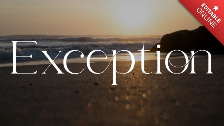 Exception Pretty Text Effect Generator - Minimal Design Collection - Ultra HD Quality