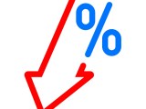 Gdp Decrease Fall Red Arrow And Percent Icon Vector Image