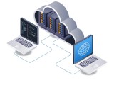 Computer Network Program Cloud Server Technology Vector Image