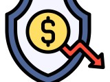 Debt Decrease Shield Icon Royalty Free Vector Image