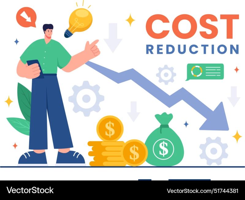 Cost Reduction Depicting Decrease Price Royalty Free Vector - Space Texture Collection - Mobile Quality