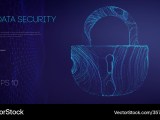 Data Security Binary Lock Encryption Code Vector Image