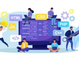Developing Programming And Coding Technologies Vector Image