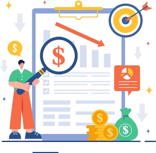 Cost Reduction Depicting Decrease Price Royalty Free Vector - City Texture Collection - Mobile Quality