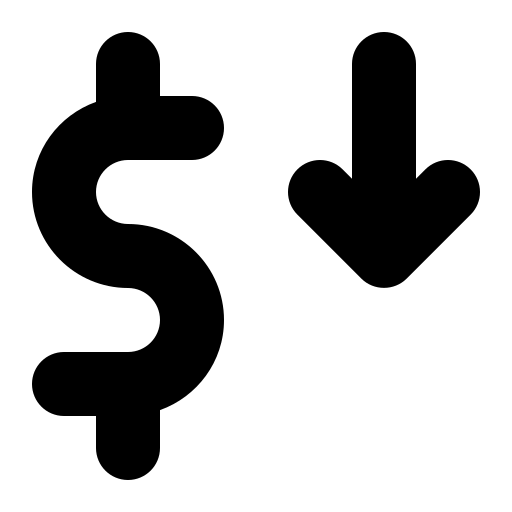 Loss Downward Reduction Crisis Financial Decrease Money Icon - Dark Pattern Collection - 4K Quality