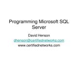 Ppt Programming Microsoft Sql Server Powerpoint Presentation Free