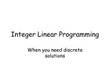 Ppt Integer Linear Programming Powerpoint Presentation Free Download
