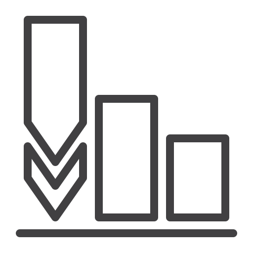 Graph Bars Decrease Drop Arrow Charts Infographics Icons - Mountain Pattern Collection - Ultra HD Quality