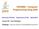 Ppt Understanding Java Datatypes In Cop2800 Computer Programming