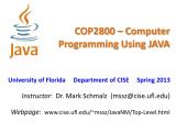 Ppt Cop2800 Computer Programming Using Java Powerpoint Presentation