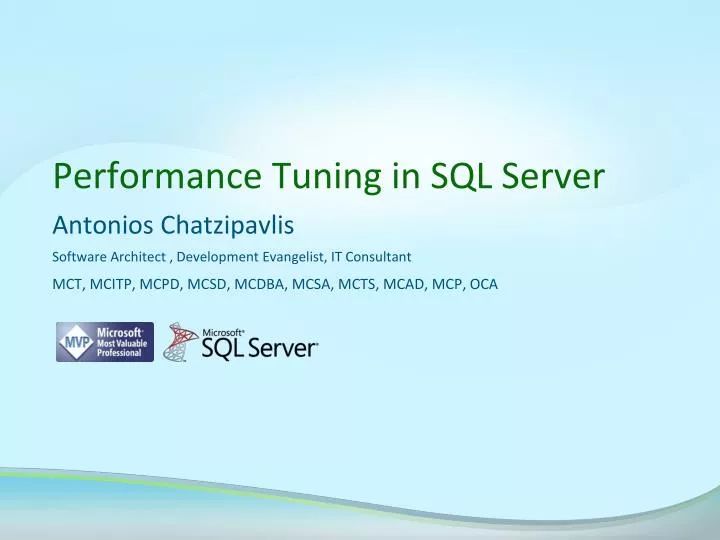 PPT - Performance Tuning in SQL Server PowerPoint Presentation, free ...