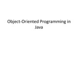 Ppt Object Oriented Programming In Java Powerpoint Presentation Free