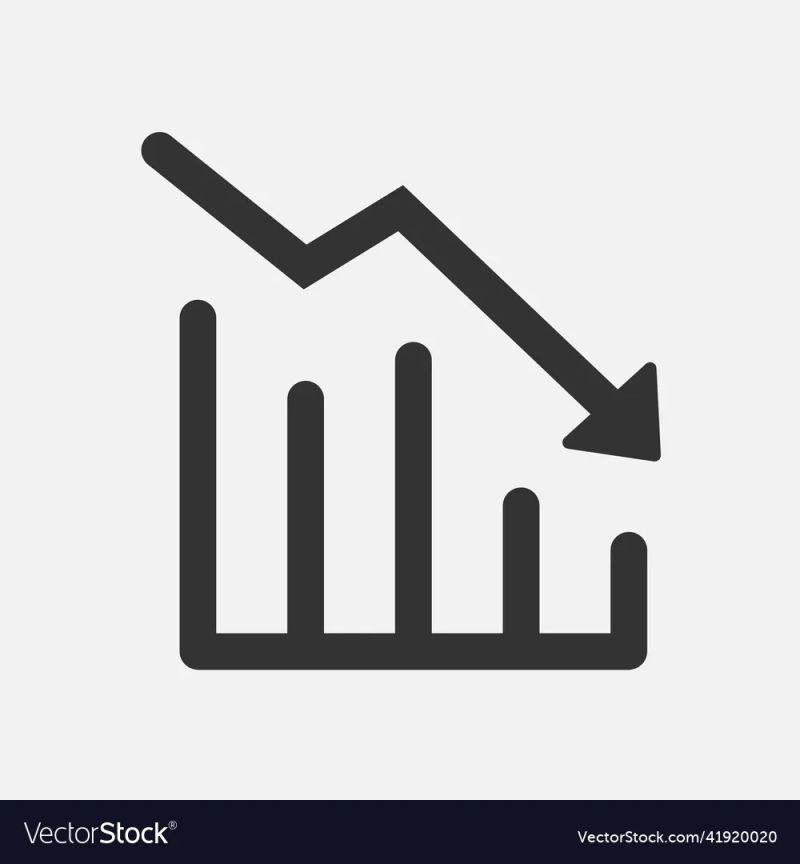 Decrease Chart Drop Graph Icon Vector In Flat Style 13476555 Vector - Best Geometric Designs in High Resolution