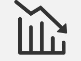 Decrease Graph Down Chart Icon Isolated Flat Vector Image