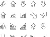 Increase And Decrease Line Icons Royalty Free Vector Image