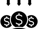 Profit Decrease Black Icon Concept Royalty Free Vector Image