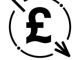 Cost Reduction Decrease Pound Icon Symbol Vector Image