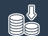 Blue Line Dollar Rate Decrease Icon Isolated Vector Image
