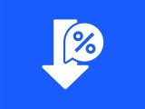 Profit Decrease Icon Percent Down Royalty Free Vector Image