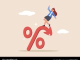Inflation Interest Rate Falling Down Decrease Vector Image
