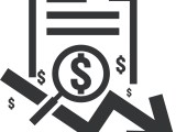 Dollar Arrow Decrease Rate Icon Money Royalty Free Vector