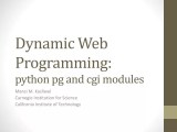 Ppt Dynamic Web Programming Python Pg And Cgi Modules Powerpoint