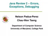 Ppt Java Review 2 Errors Exceptions Debugging Powerpoint