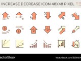 Increase Decrease And Arrow Icon Set Design Vector Image