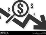 Dollar Arrow Decrease Rate Icon Money Royalty Free Vector