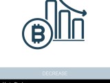 Bitcoin Rate Decrease Icon Royalty Free Vector Image