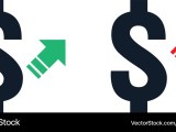 Dollar Increase Decrease Icon Money Symbol Vector Image