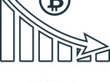 Bitcoin Rate Decrease Graphic Icon Mobile App Vector Image