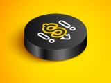 Isometric Line Dollar Rate Decrease Icon Isolated Vector Image