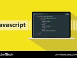 Javascript Programming Language With Script Code Vector Image