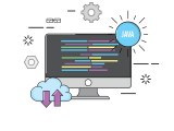 Computer With Code Programing Software Data Vector Image