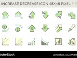 Increase Decrease And Arrow Icon Set Design Vector Image