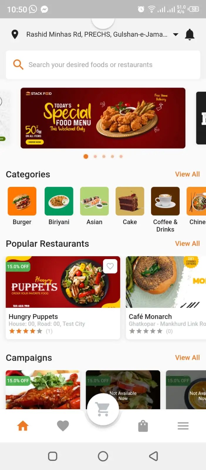 Food Delivery App Using React Native Freelancer