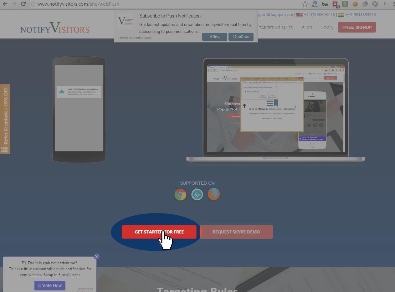 Integrate Web Push Notifications | notifyvisitors